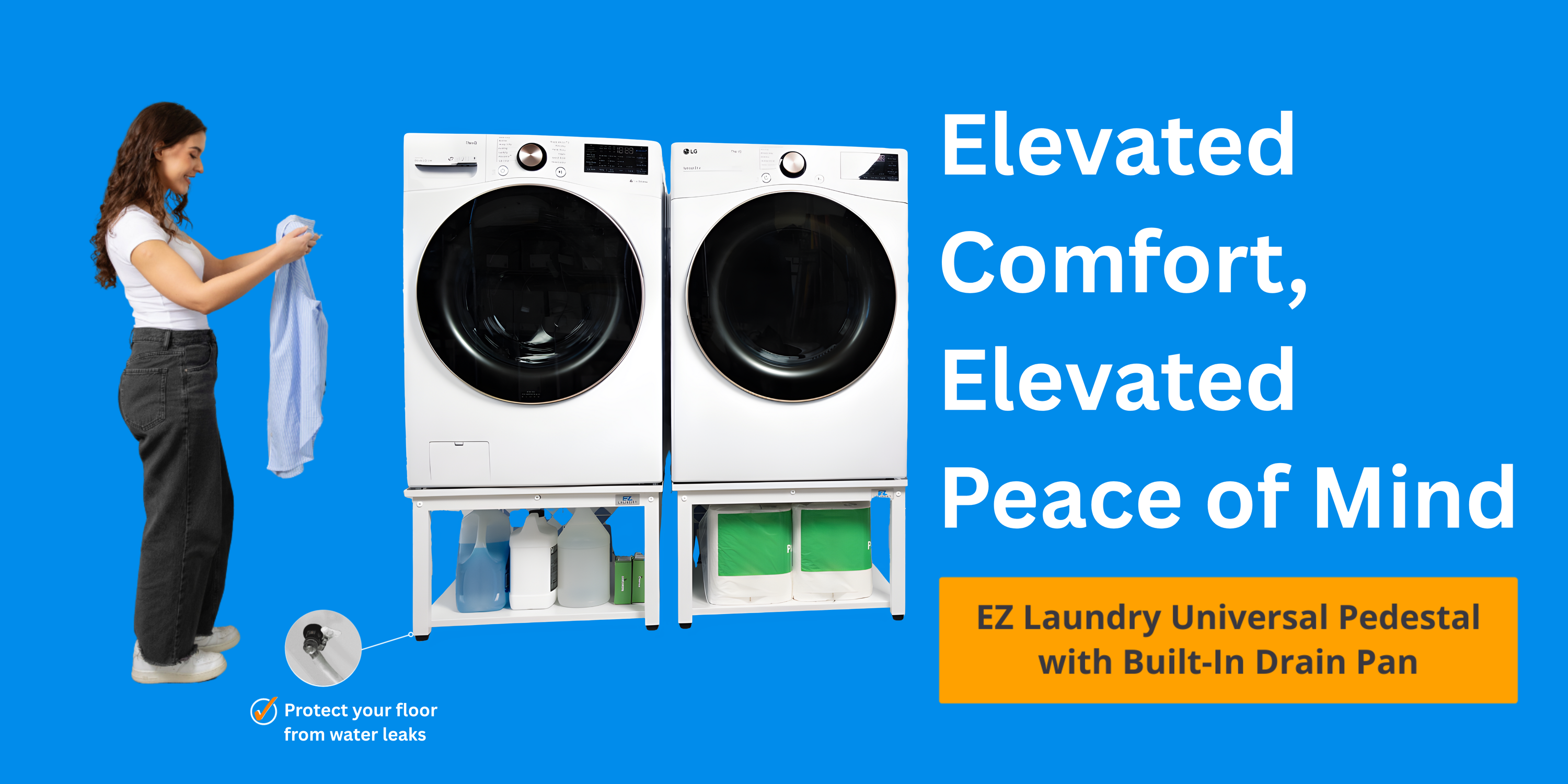 EZ Laundry Elevates Laundry Experience Universal Pedestal Drain Pan ...